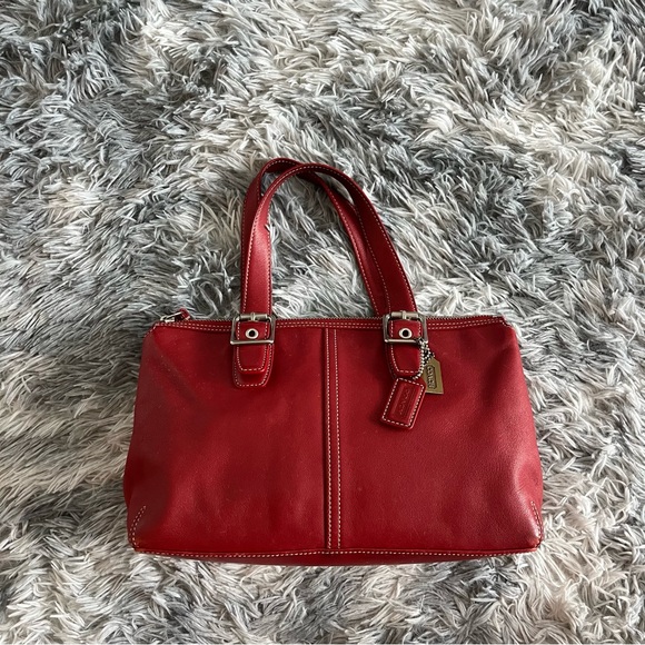 Coach | Bags | Vintage Coach Legacy Ruby Red Leather Hand Bag Satchel ...